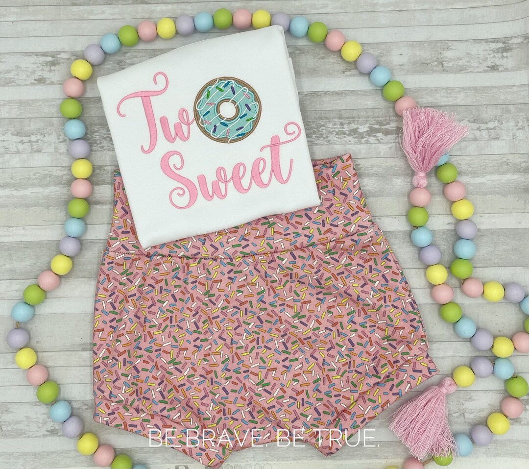Two Sweet Donut Birthday Shirt Girl Two Sweet Birthday Outfit Girl ...
