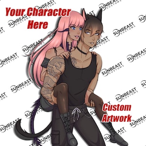 Digital Commission sticker Custom Artwork Your Characters Here Couple ...