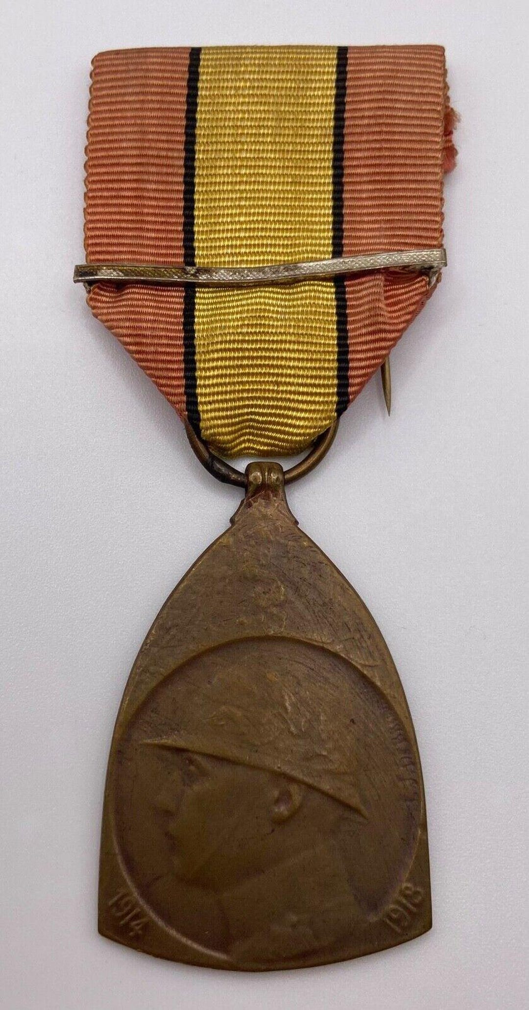 Belgium / Belgian Ww1 Commemorative War Medal 1914 - 1918 With 1 Bar (b ...