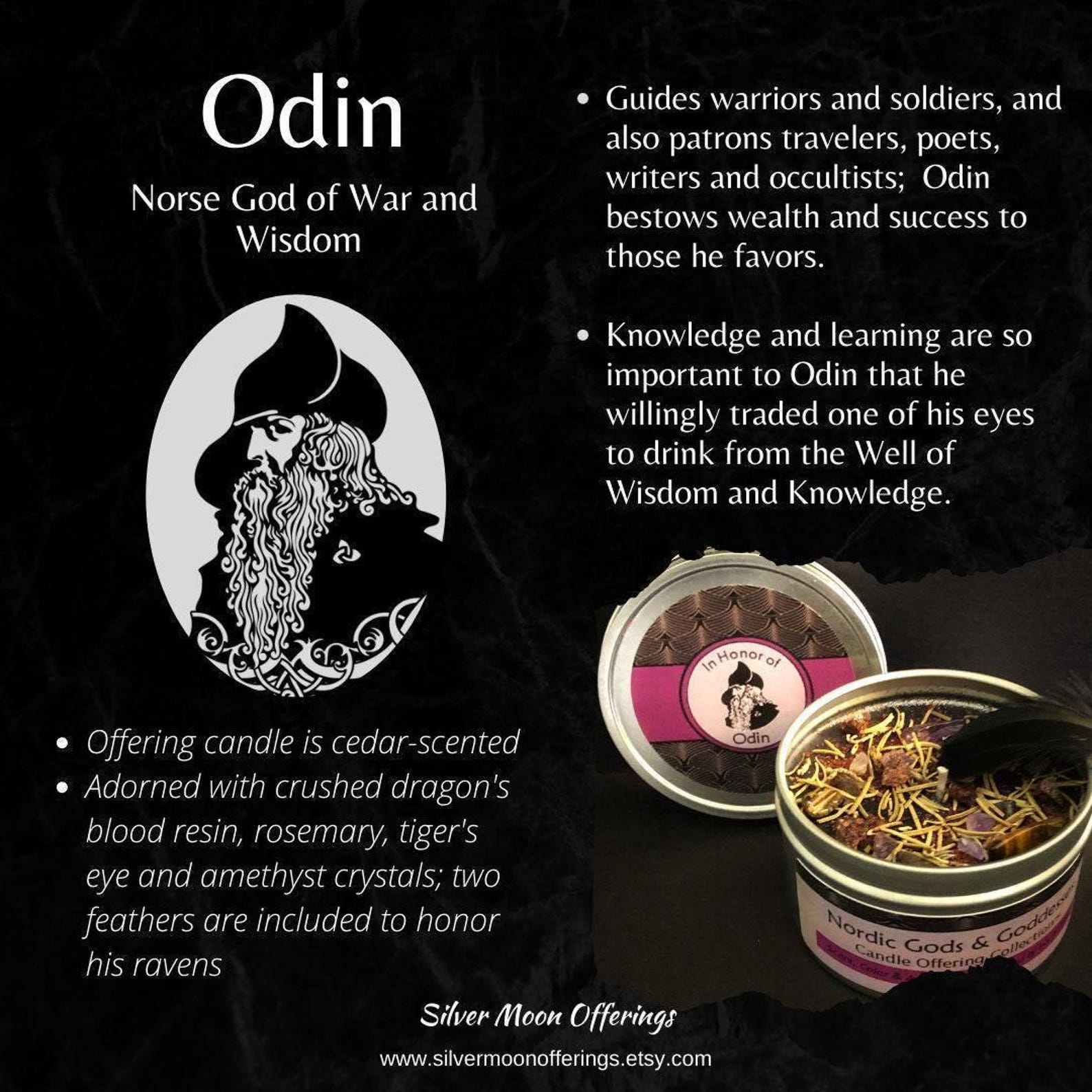 Odin Norse God Ritual Offering Candle - Pagan Altar Decor - All Father ...