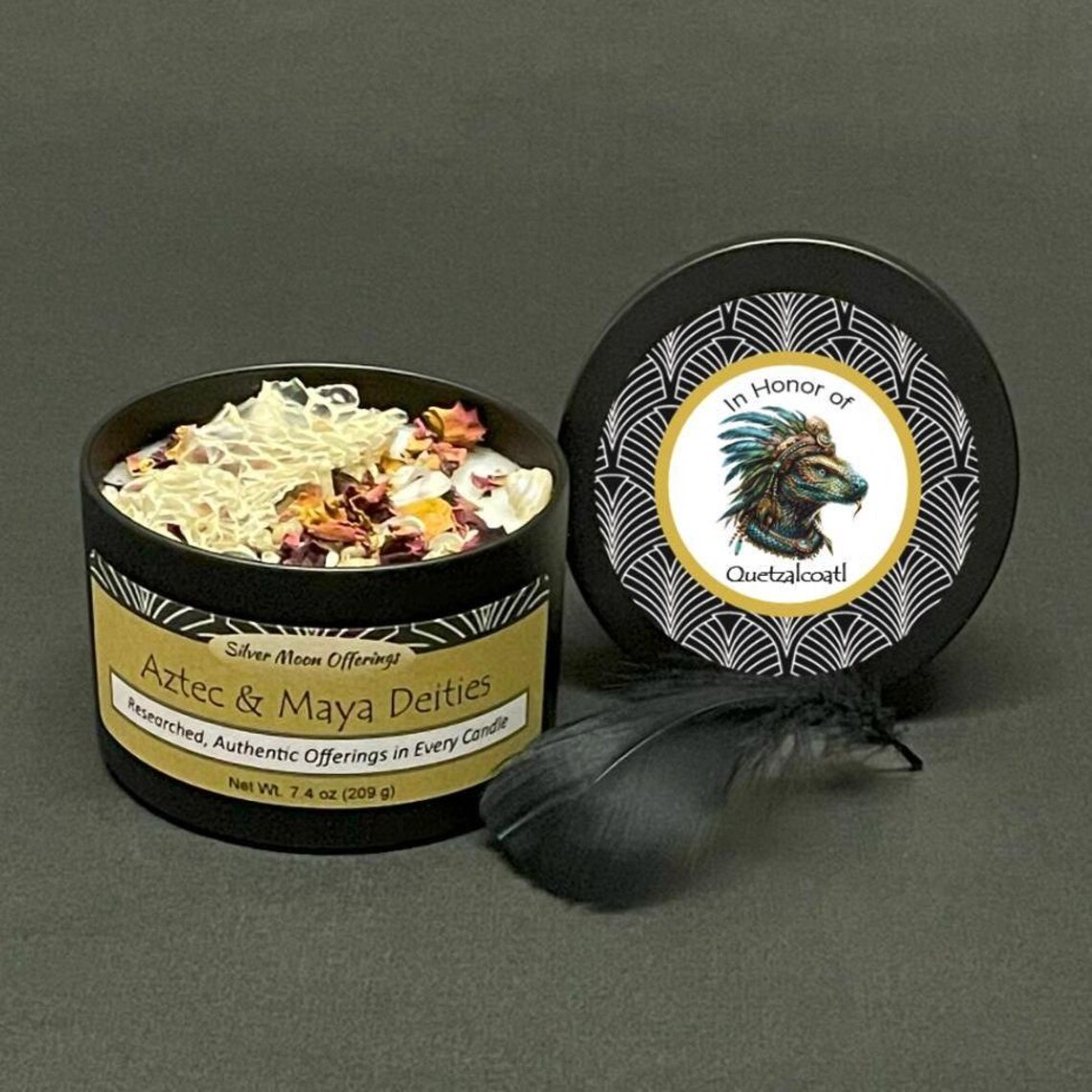 Quetzalcoatl Pagan Deity Offering Candle, Aztec Pantheon, Ritual Altar ...