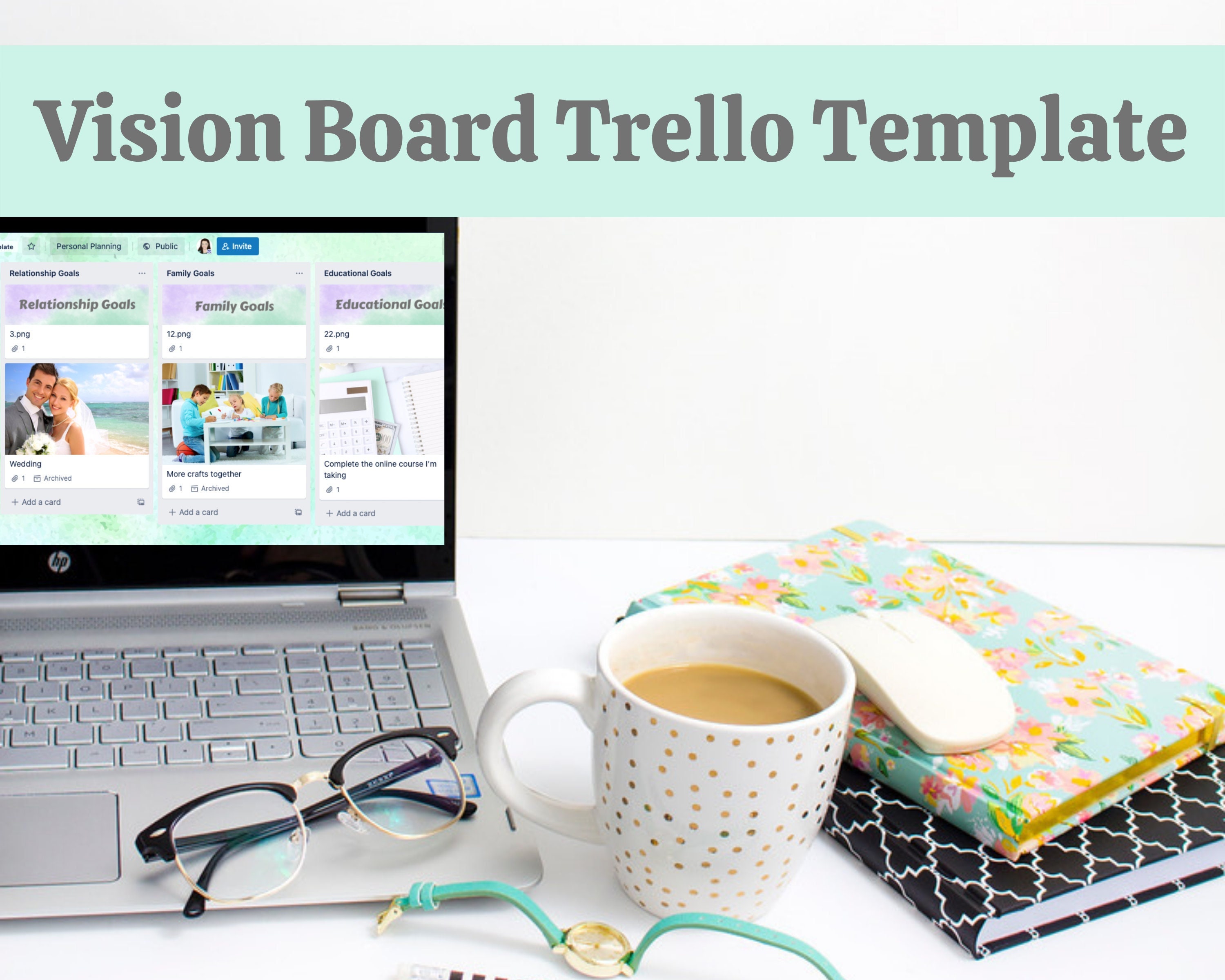 Vision Board, Trello Template, 2025 Vision Board, Trello Board, Vision ...