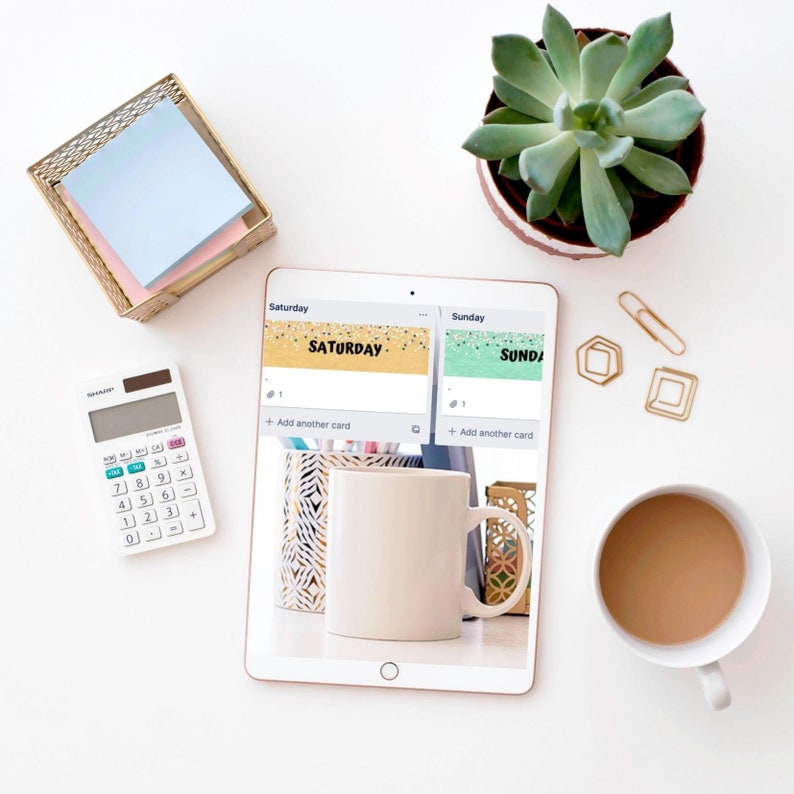 Weekly Digital Planner Trello Template (PDF) - Etsy