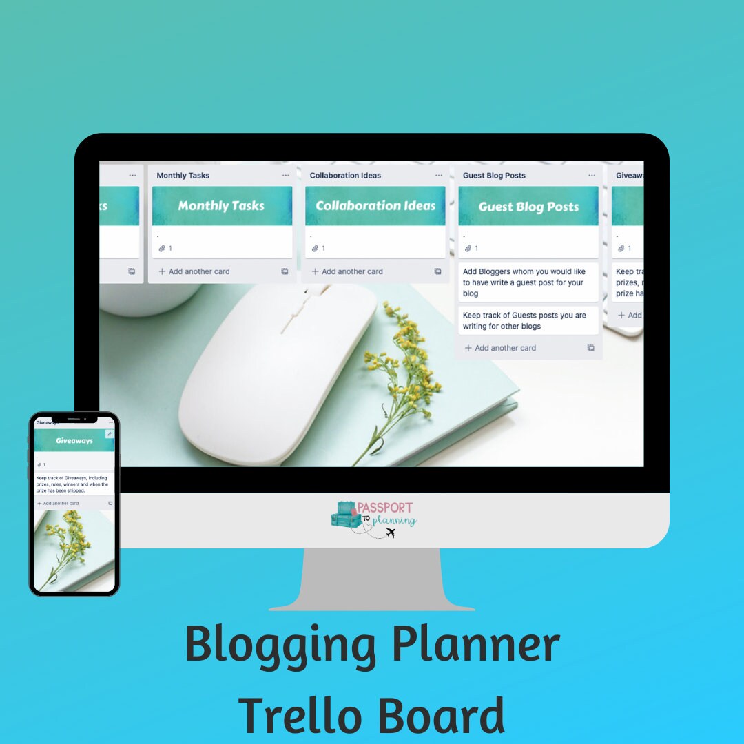 Blog Planner, Trello Template, Blog Post Planner, Blogging Planner ...
