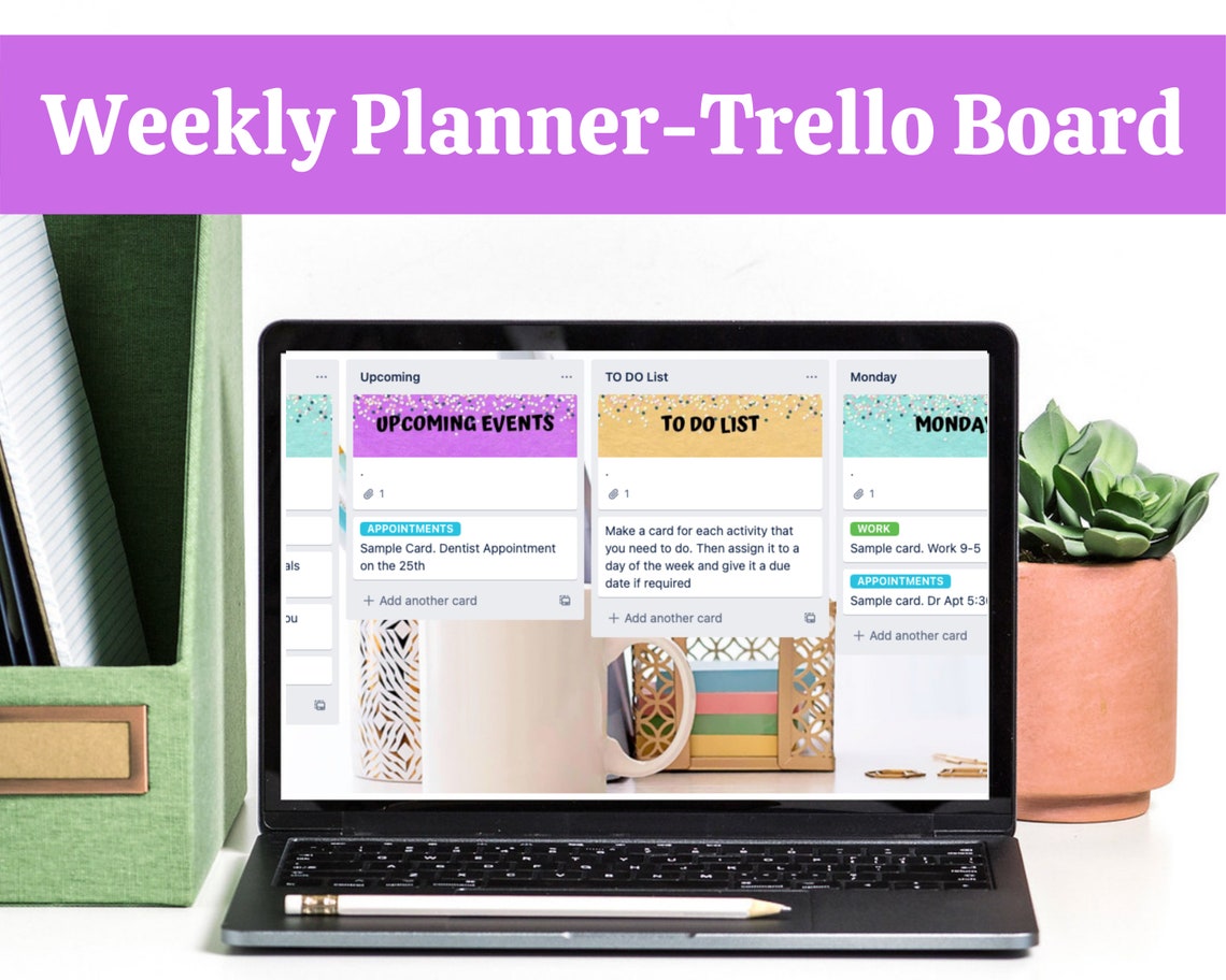 Weekly Digital Planner Trello Template (PDF) - Etsy