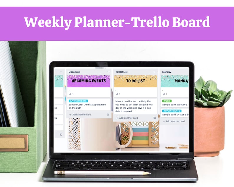 Weekly Digital Planner Trello Template (PDF) - Etsy