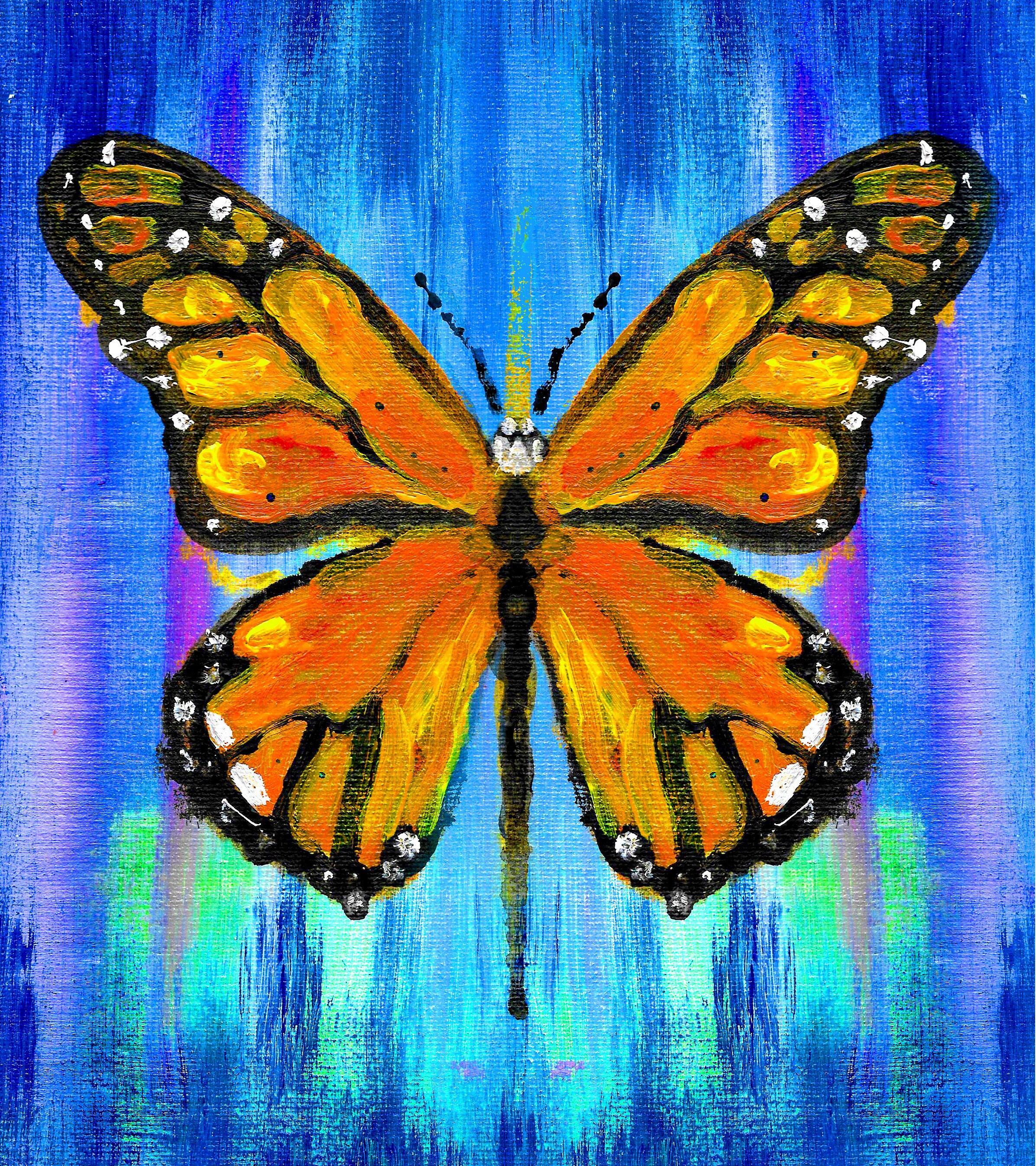 Monarch Butterfly Painting Abstract