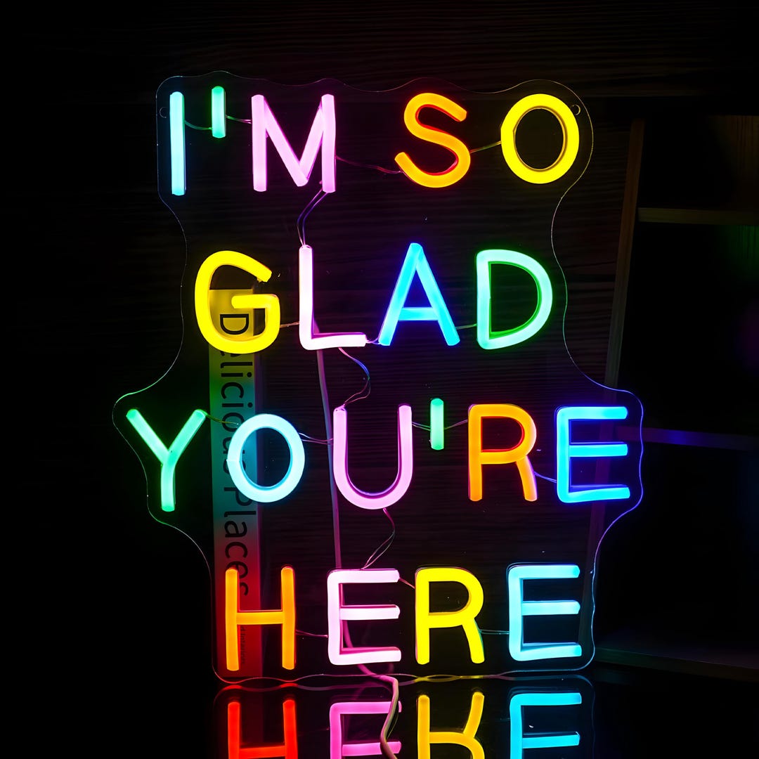 I'm so Glad You're Here Neon Sign for Wall Art | Led Neon Sign | Party Neon Sign | Neon Light ...