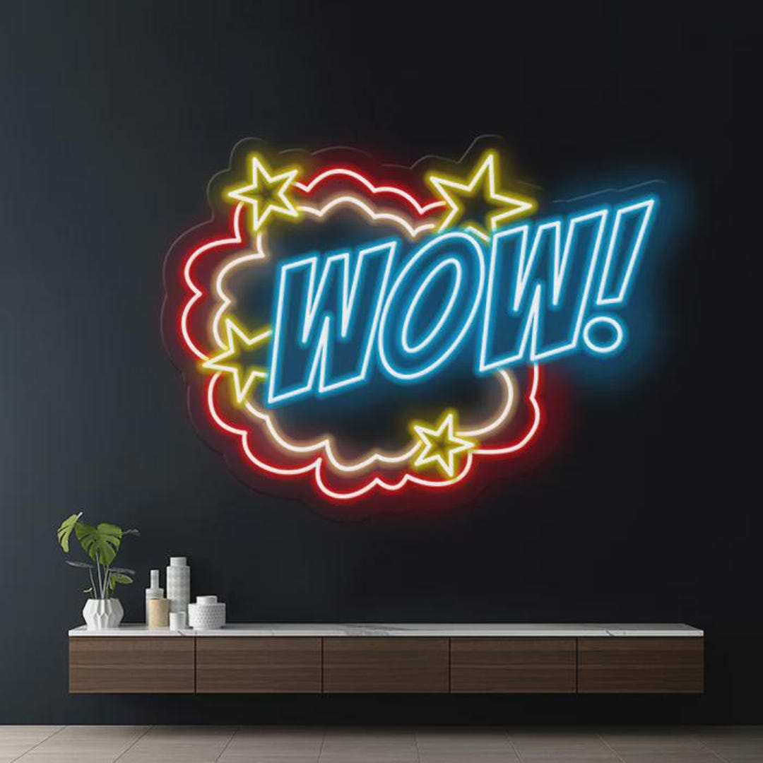 Wow Led Neon Sign | Acrylic Sign | Led Neon Sign | Light up Sign ...