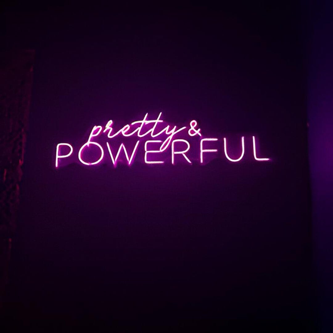 Pretty & Powerful Neon Sign | Led Neon Sign | Girls Neon Sign ...