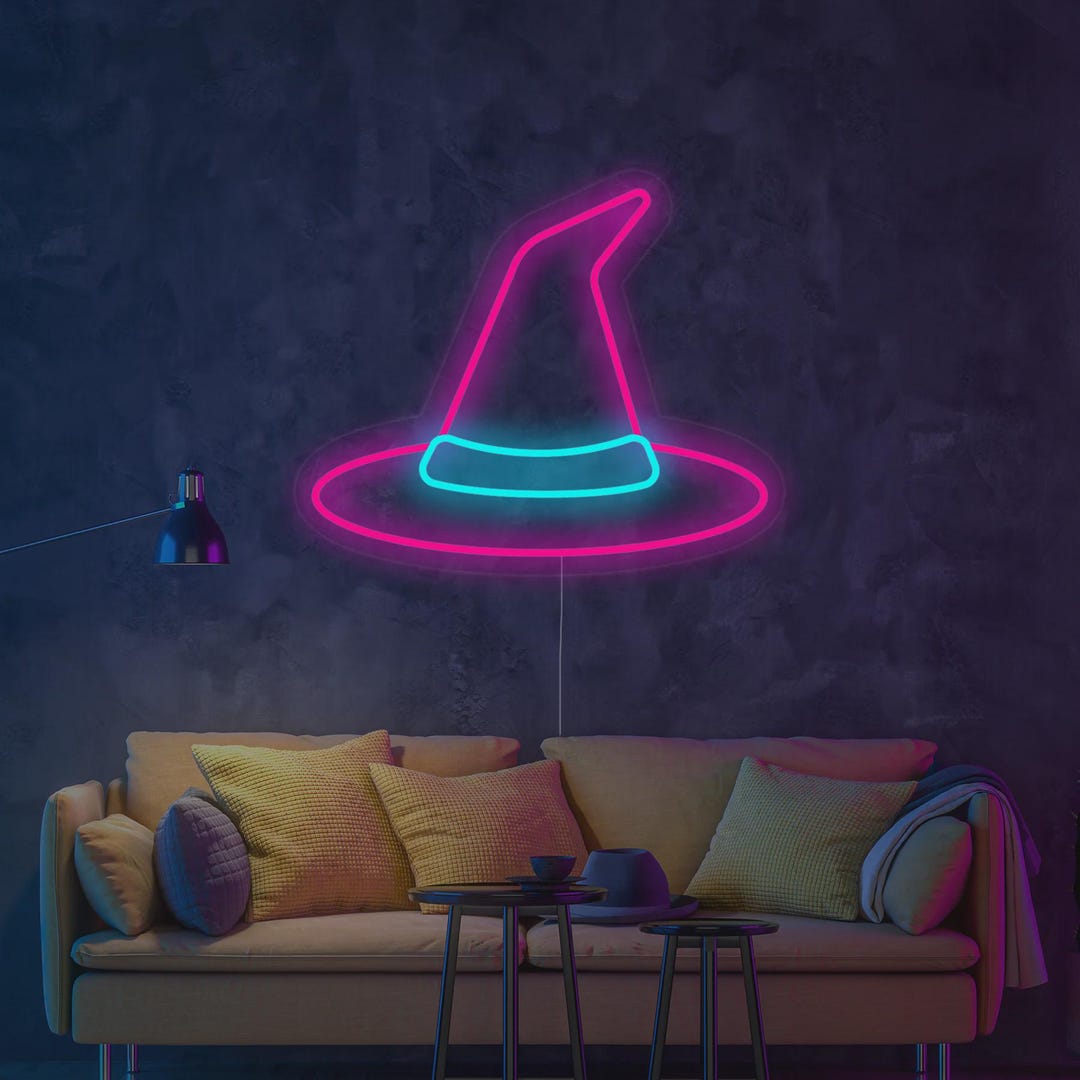 Witch Hat Led Neon Sign | Halloween Sign | Neon Halloween | Acrylic ...