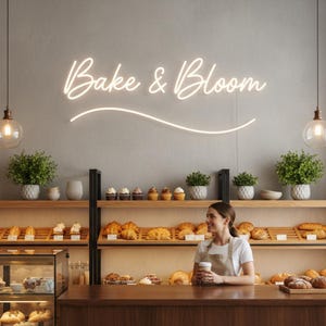 Personalized Bakery Name Neon Sign | Custom Shop Name Neon Light | Cafe ...
