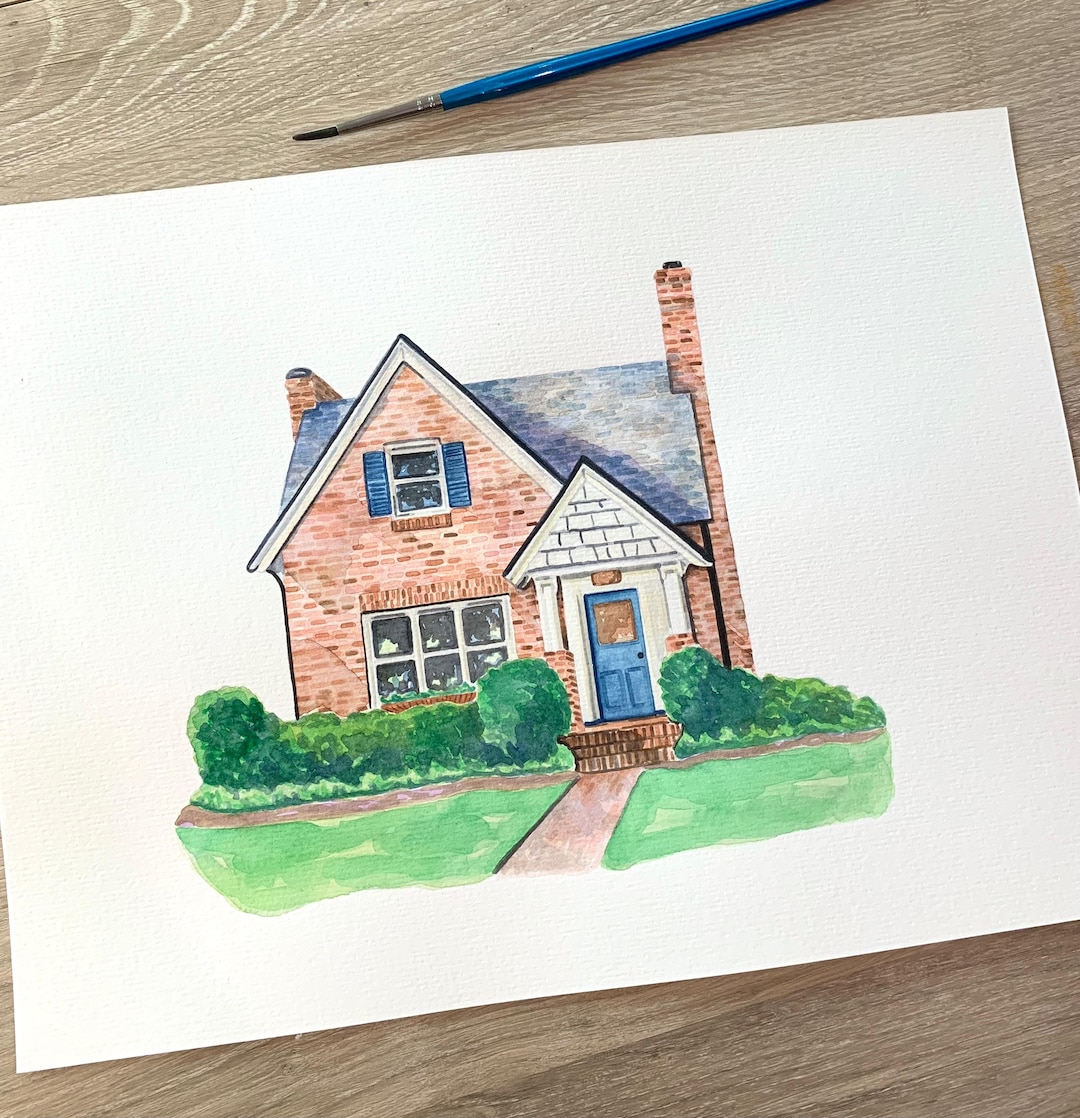 Custom House Painting, Watercolor House Painting, Home Painting ...