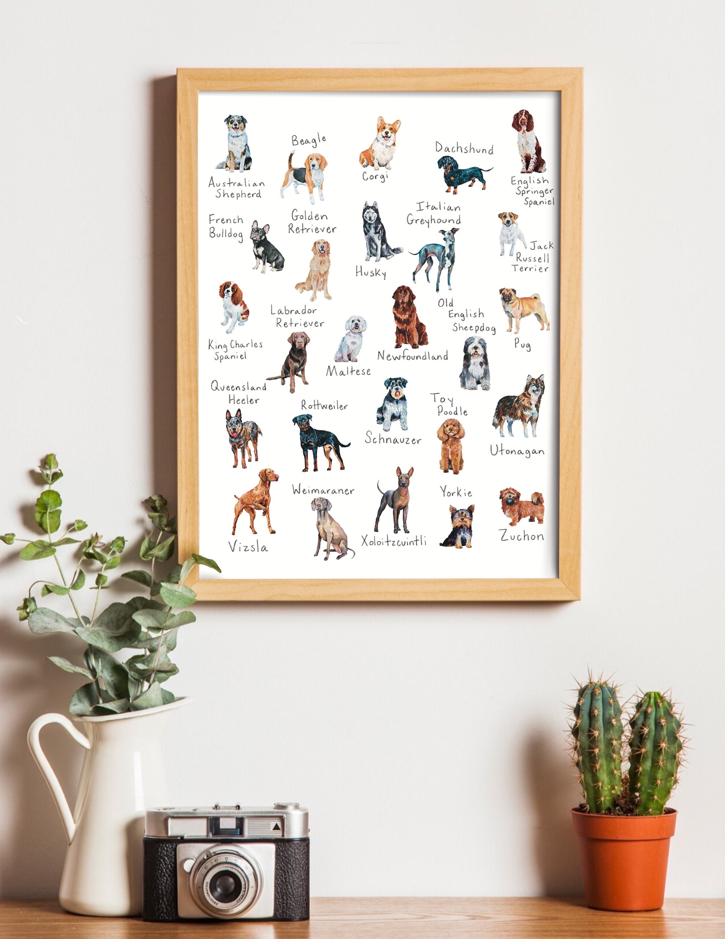 Alphabet Dog Breed Print, A-Z Dog Print, Dog Breed Poster, 8.5” X 11 ...