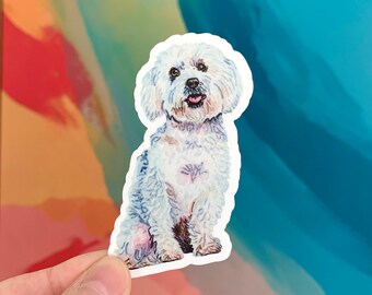 Maltese Puppy Sticker, Vinyl Sticker, Maltese Puppy, Dog Lover Sticker ...
