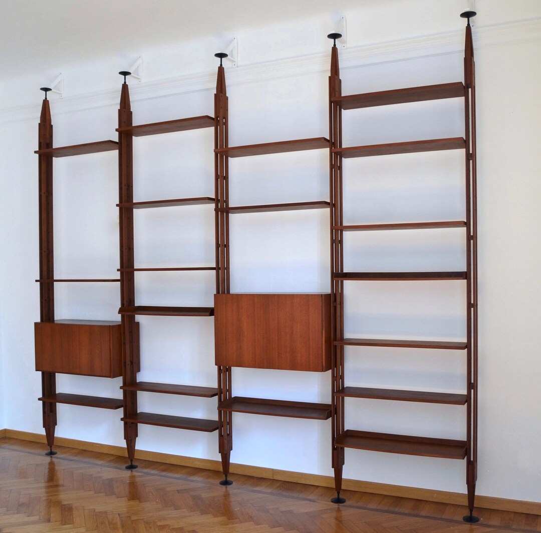 VERY RARE Floor-to-ceiling Infinito Bookcase by Franco Albini for Poggi ...