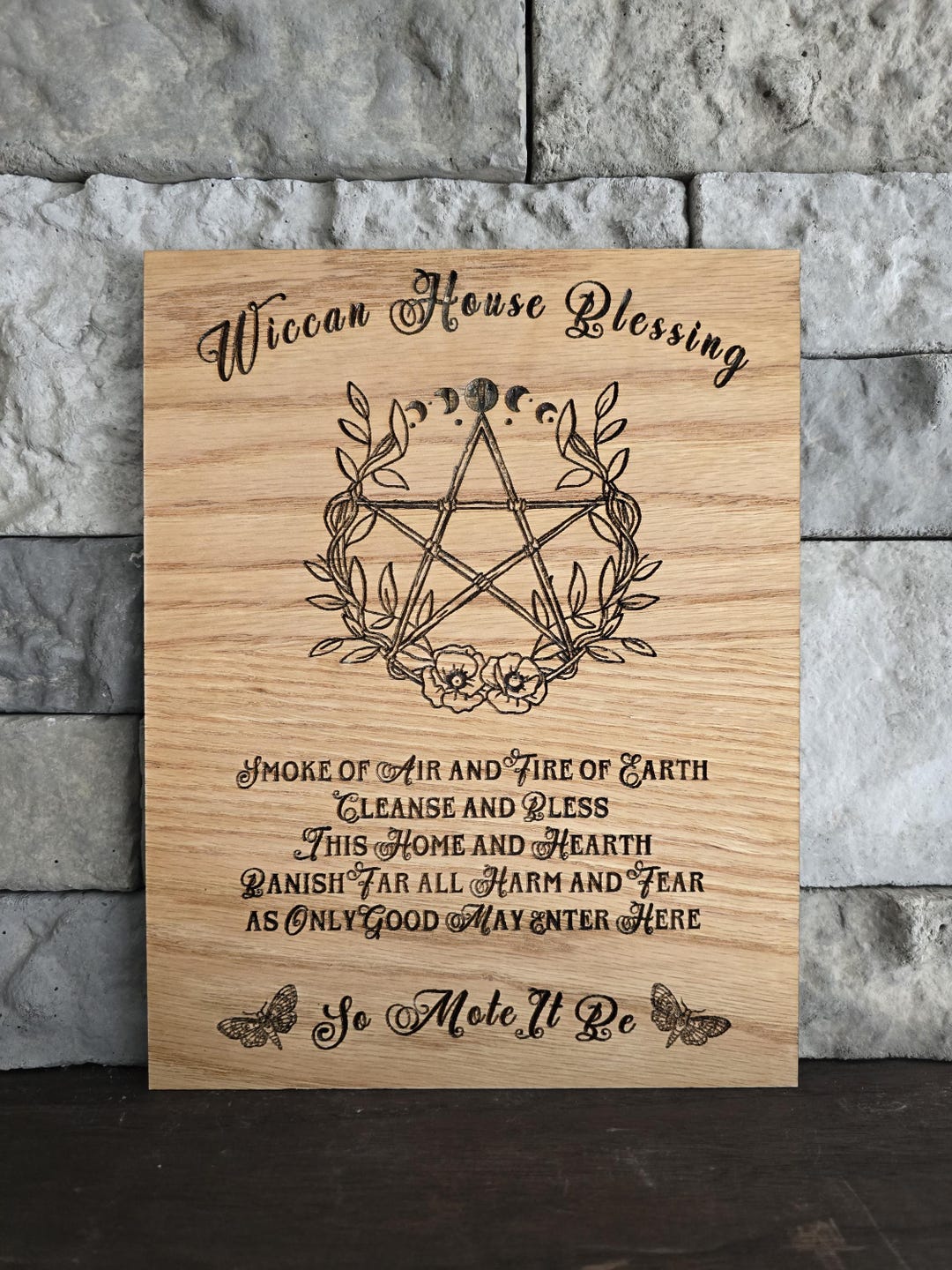 Wiccan House Blessing/wall Hanging/shelf Sitter/altar Decor - Etsy