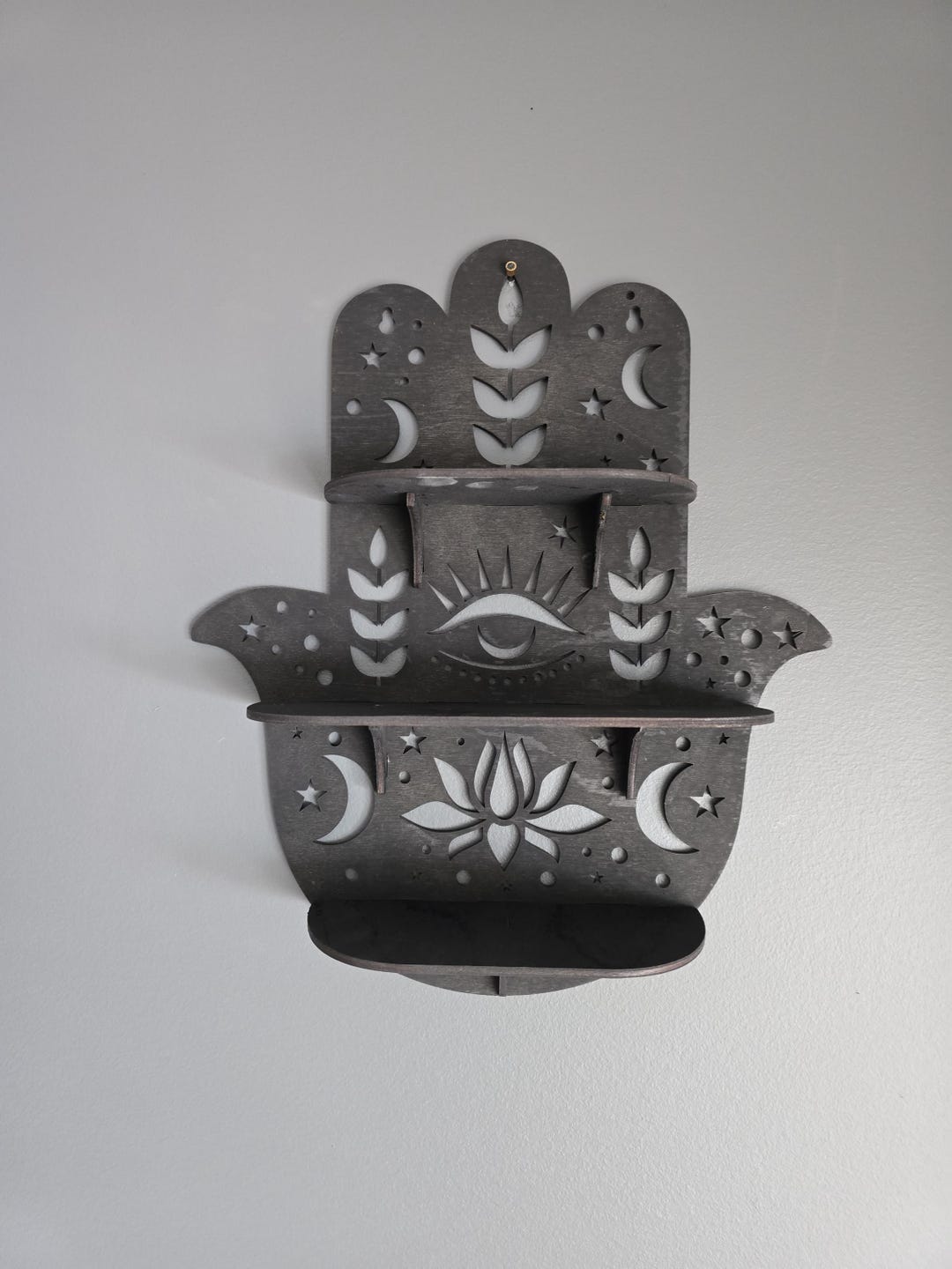 Laser Cut Hamsa Hand Shelf, Crystal Shelf, Knick Knack Shelf - Etsy