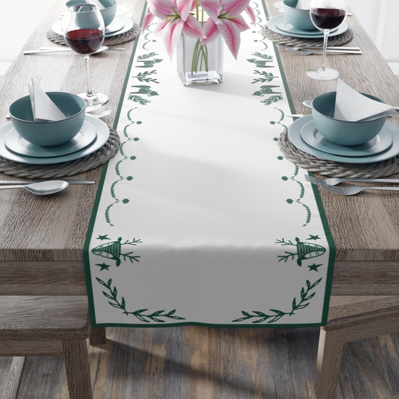 Table Runner Green - Etsy