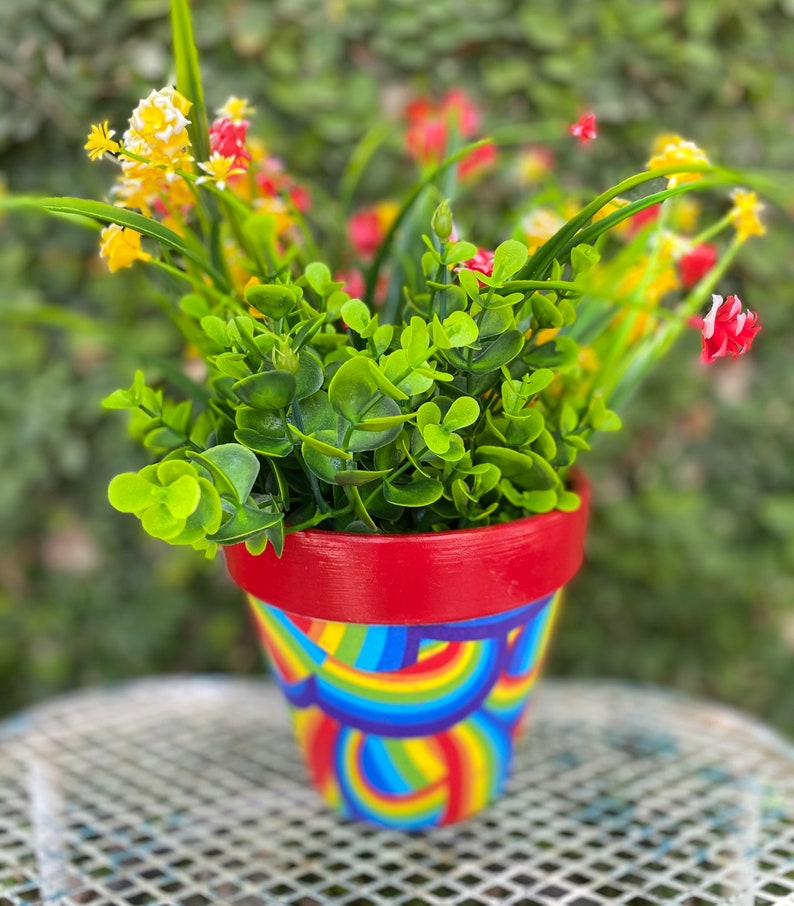 Clay Pot Planter “pride Month” Decopodged Decoupaged 5.9” Terracotta ...