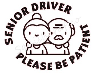 Elderly Driver Please Be Patient Car Sign, Elderly Driver Sign With ...