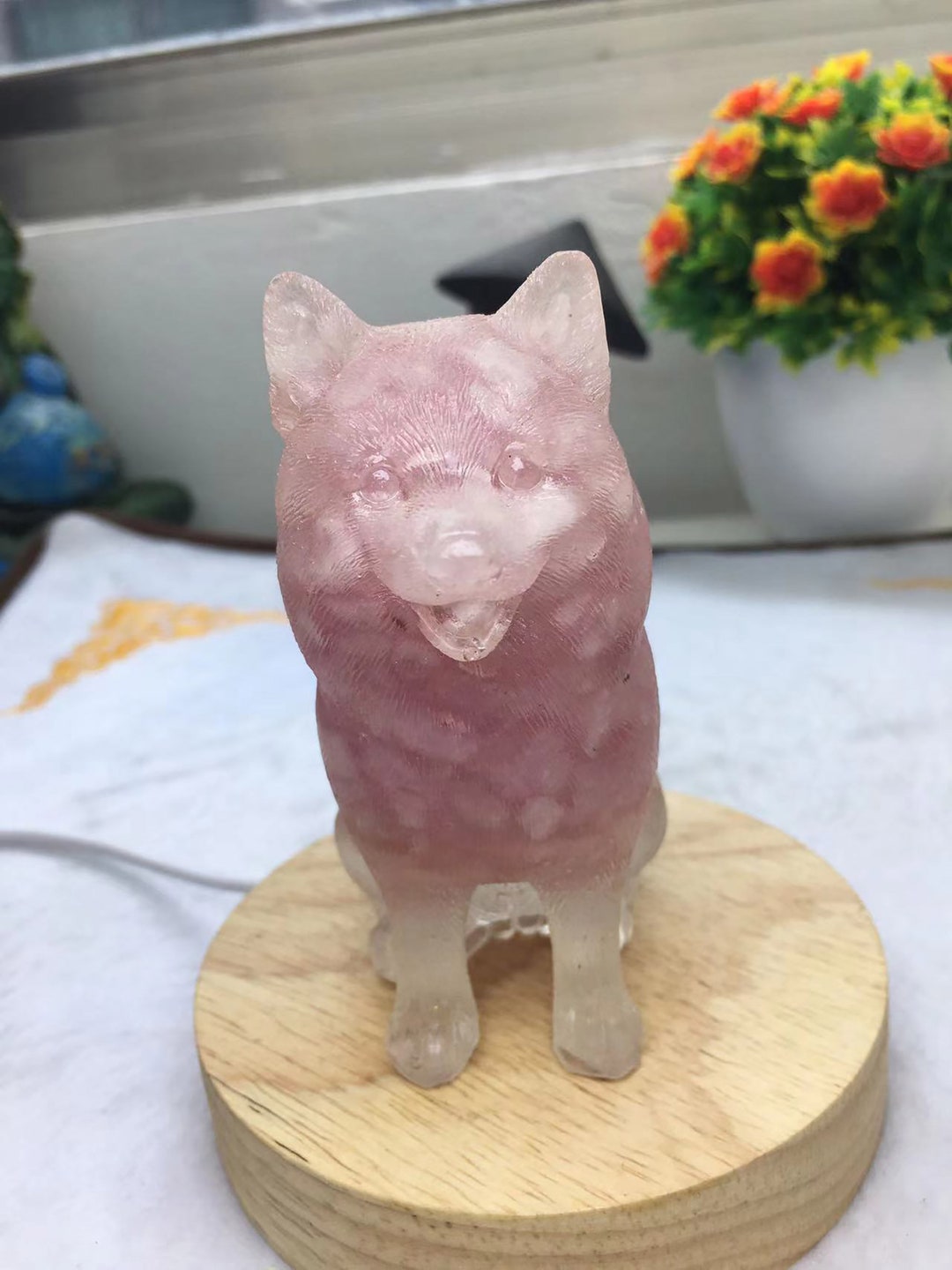 Doge Statue, Crystal Splicing Doge Statue, Pieces Gemstone Dog Model ...