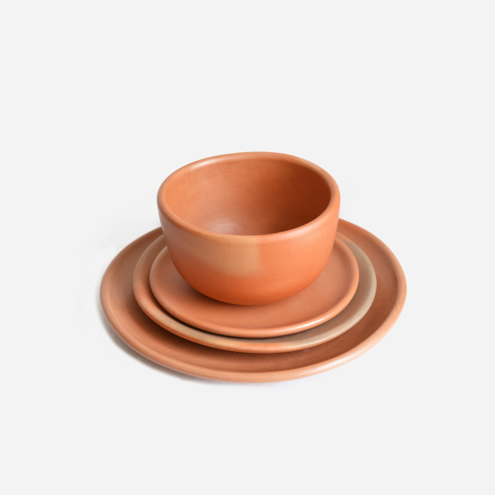 Tableware Set - Bowl, 15cm, 20cm and 25cm Plates - Terracotta Pale ...