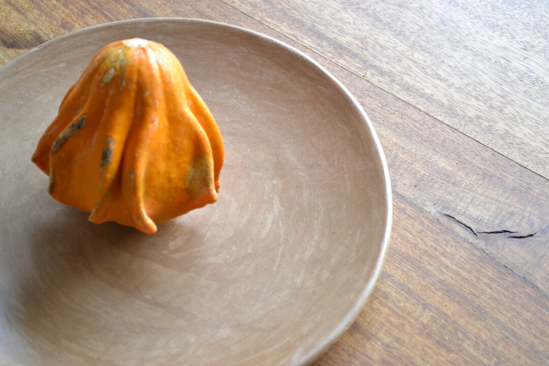 2 Dinner Plates 25cm -beeswax Finish- Natural Handmade Clay Set 2 ...