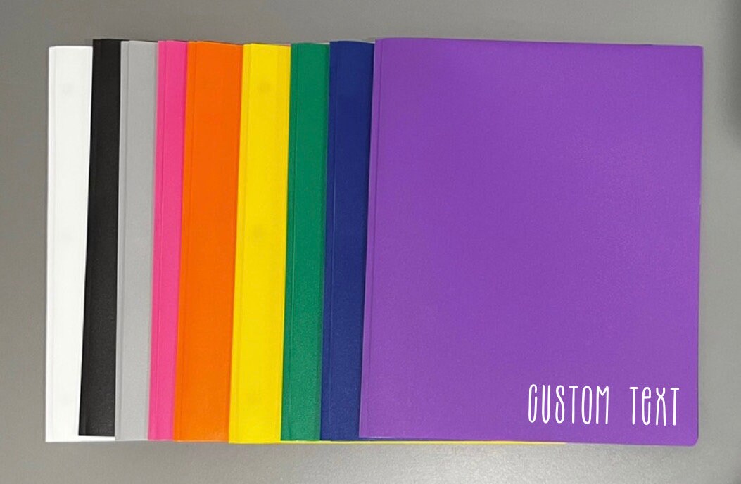 Personalized Folder 2 Pocket Portfolio With Brads 3 Metal Prongs Back ...