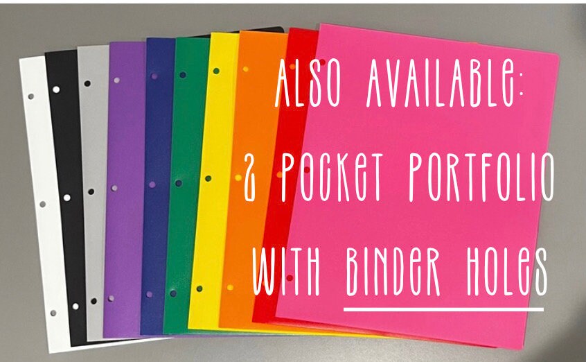 Personalized Folder - 2 Pocket Portfolio With Brads - 3 Metal Prongs - Back to School - Custom ...