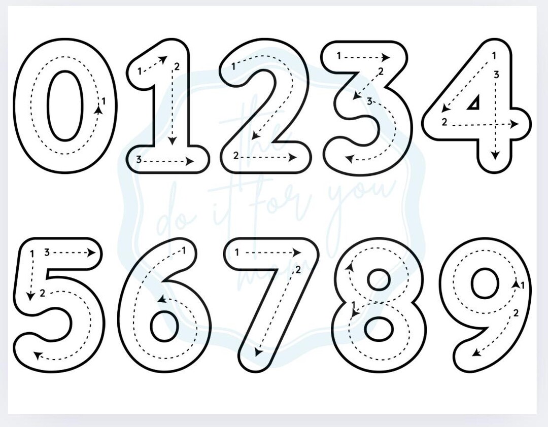Tracing Numbers 0-9 - Toddler Writing Practice - Learn to Write - Etsy