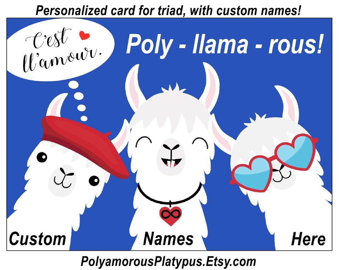 Carte triade polyamour carte poly throuple personnalisée - Etsy Canada