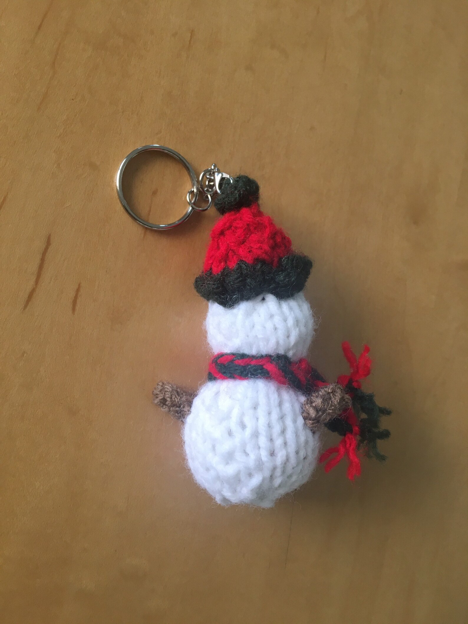 Snowman keychain handmade knit keychain Christmas keychain | Etsy