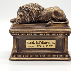 Guarding Lion Keepsake Memorial Urn - Etsy