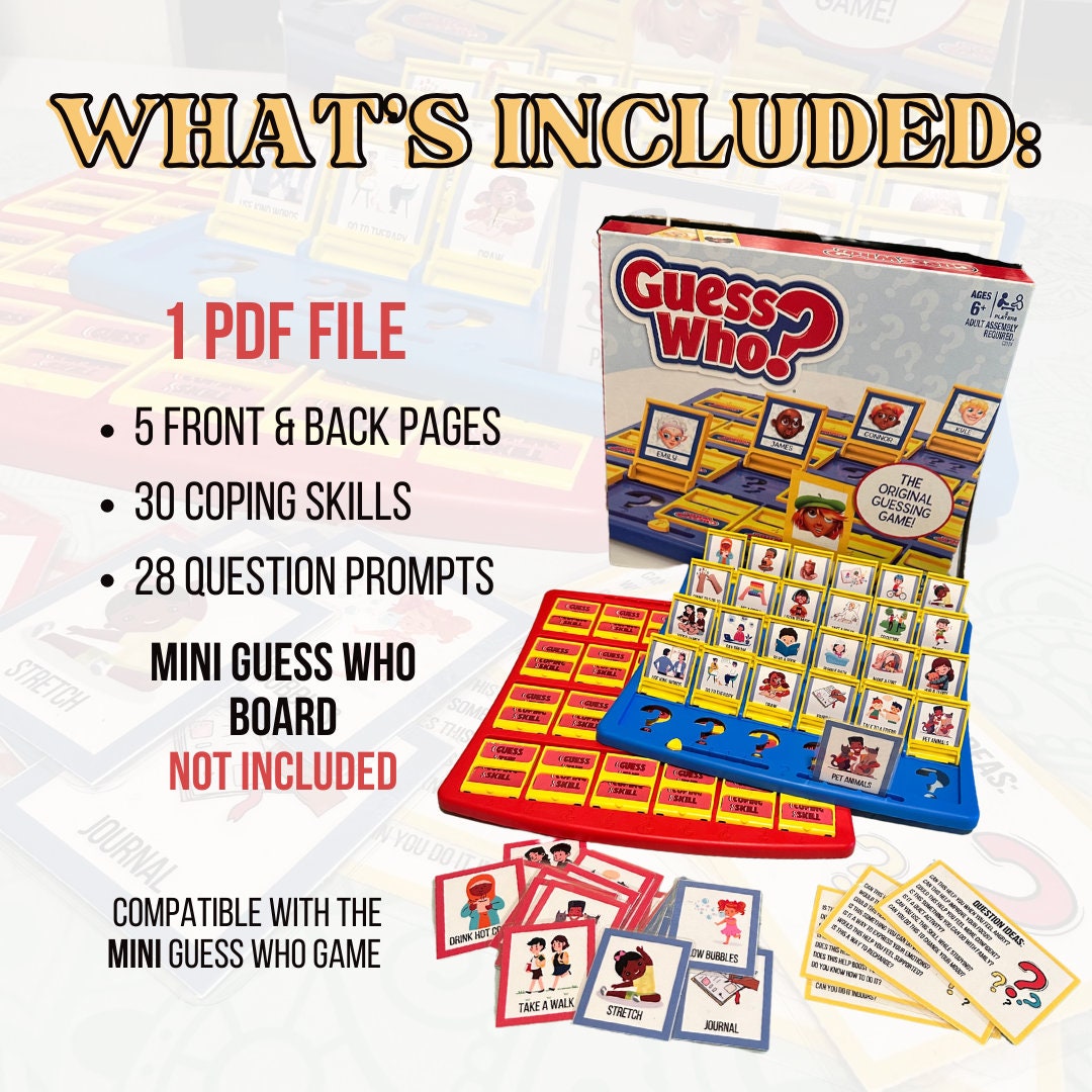 Guess Who Coping Skills Printable Social Emotional Learning With Kids ...