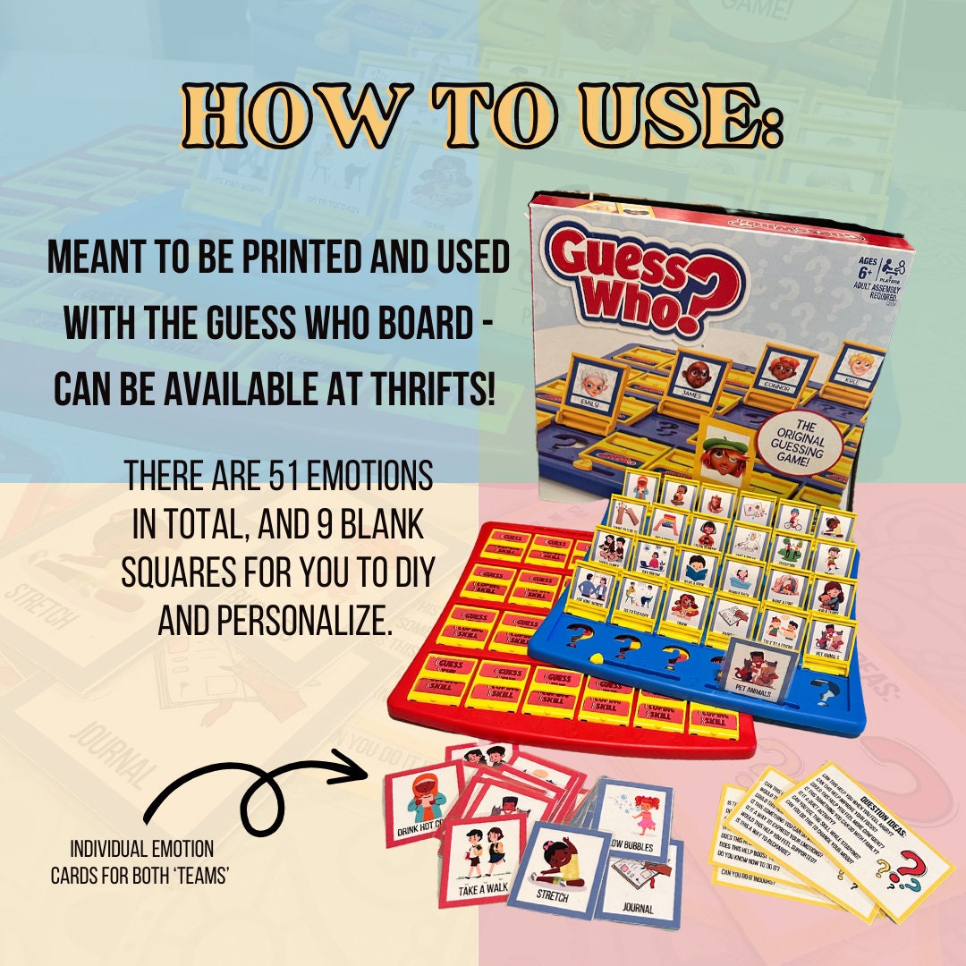 Guess Who Emotional Regulation Zones Printable Social Emotional ...