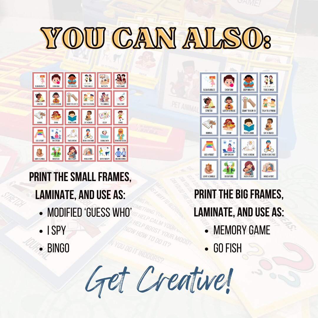 Guess Who Coping Skills Printable Social Emotional Learning With Kids ...