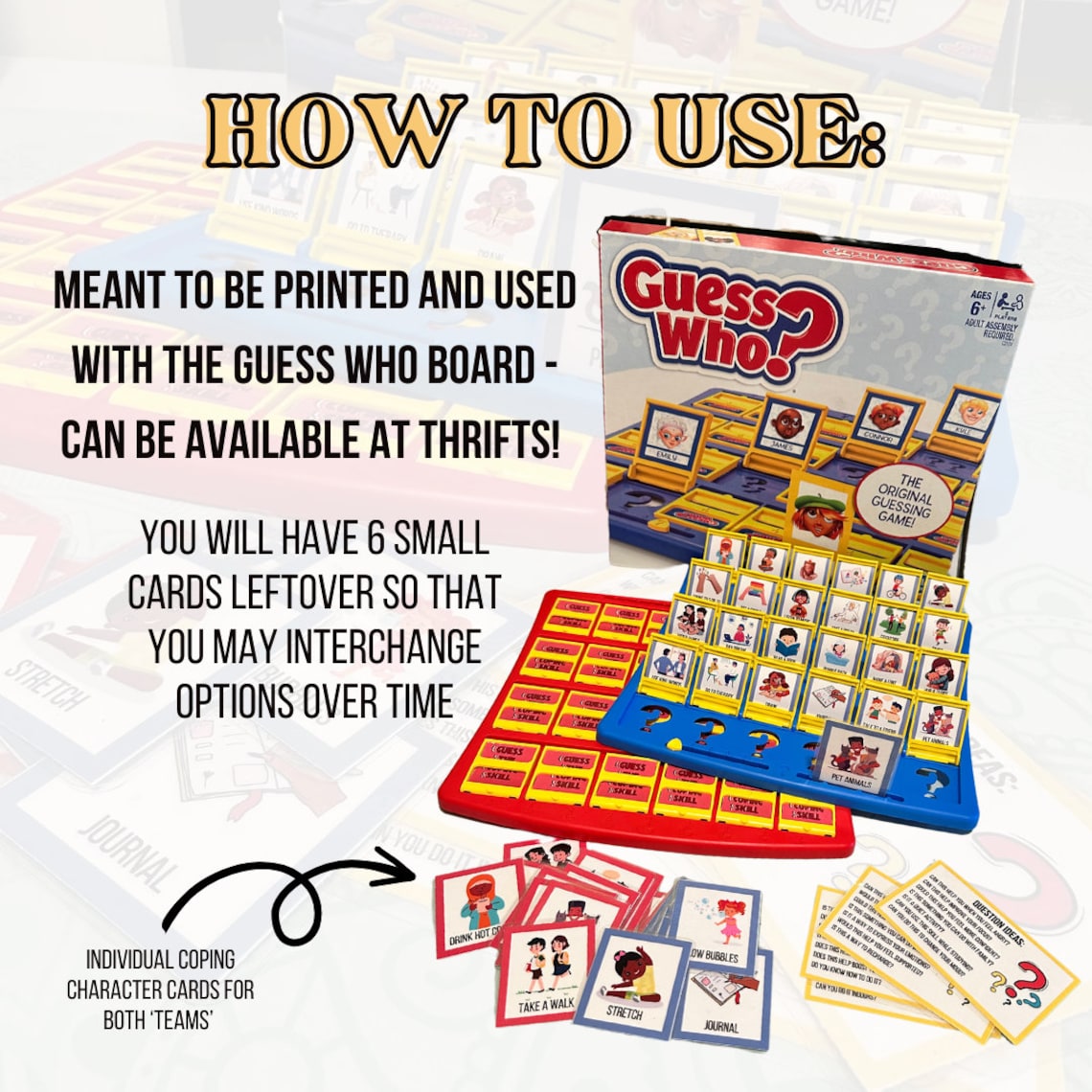 Guess Who Coping Skills Printable Social Emotional Learning With Kids ...