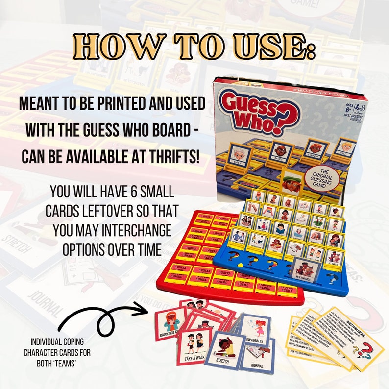 Guess Who Coping Skills Printable Social Emotional Learning With Kids ...