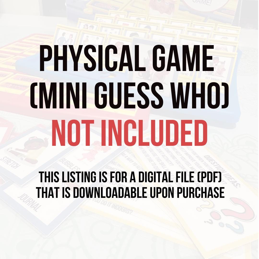 Guess Who Emotional Regulation | Coping Skills |zones Printable ...