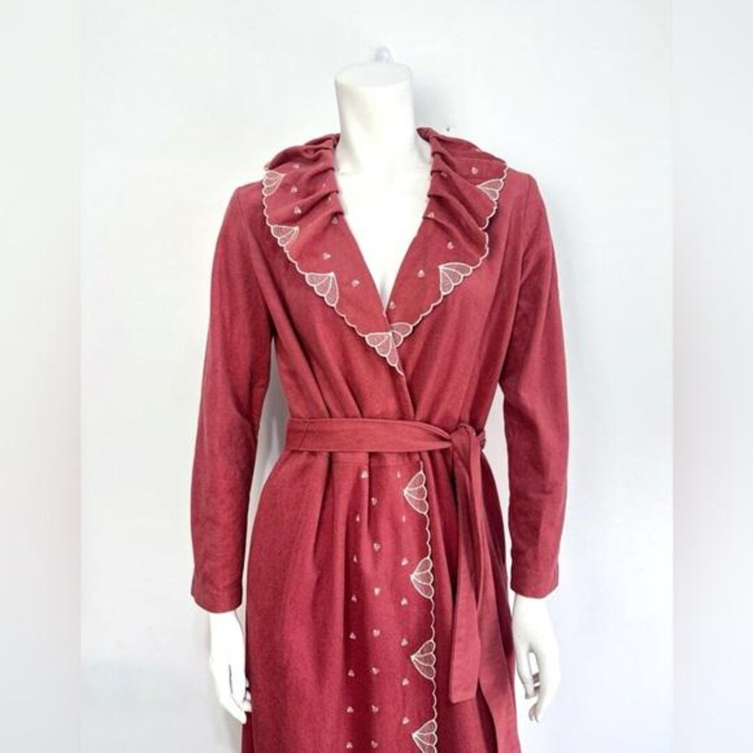 Vintage Diamond Tea Gown 70’s Embroidered Robe Sz Medium - Etsy