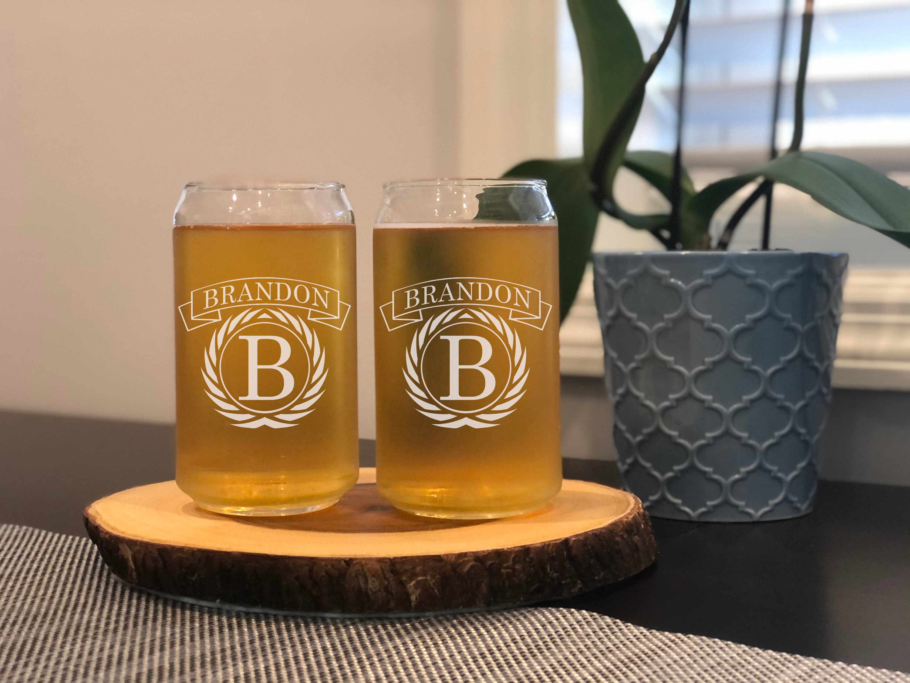 Beer Can Glass Personalized Glasses Custom Beer Glass | Etsy