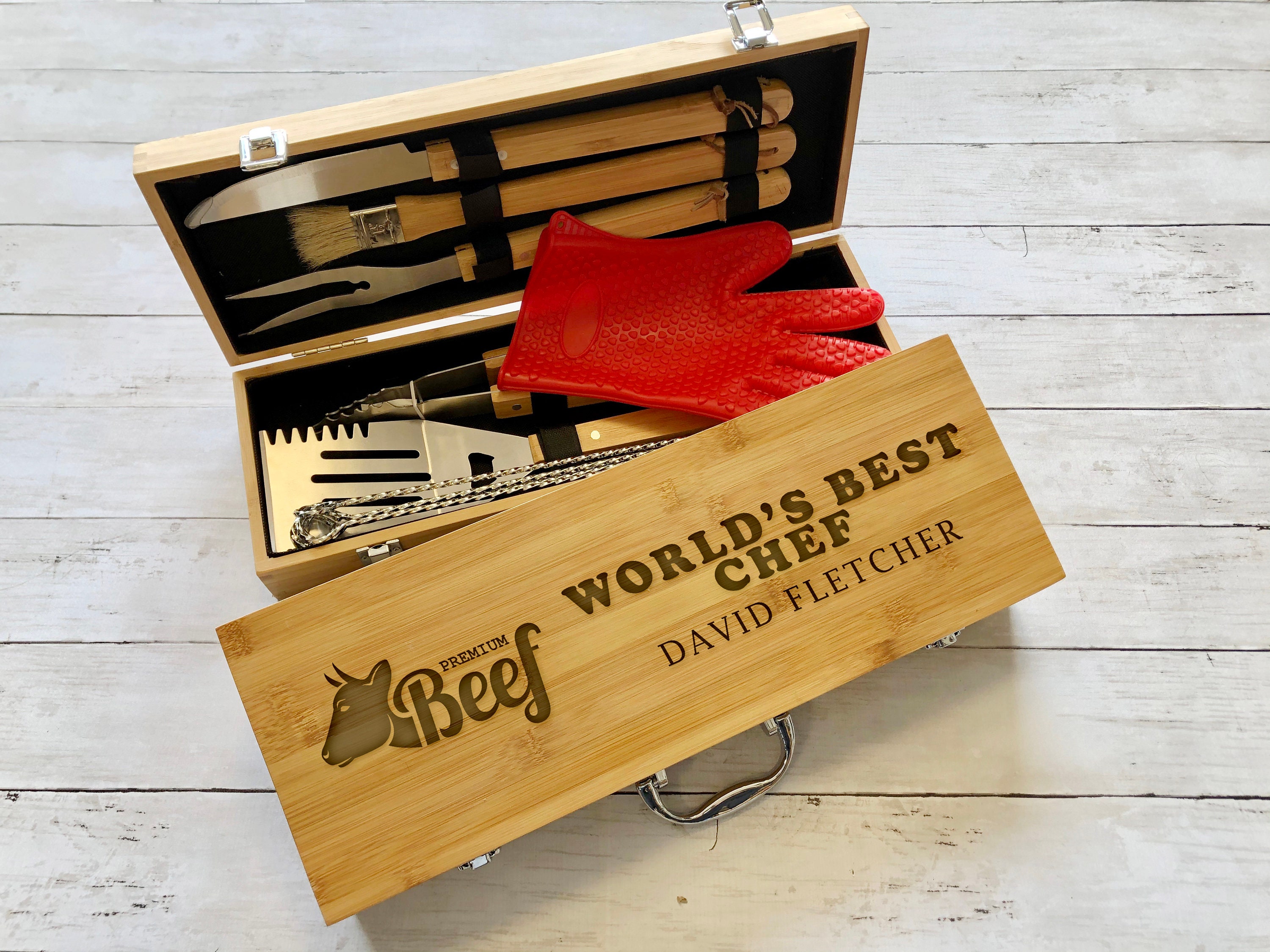 Engraved BBQ Set BBQ Gift Grilling Tools Grill Set Custom | Etsy