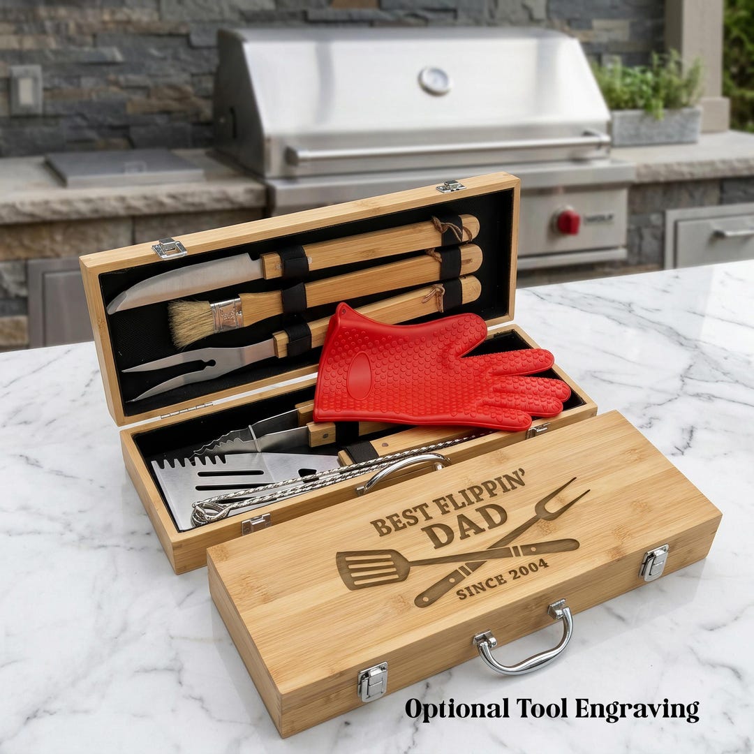 BBQ Set, Custom Grill Set, Personalized BBQ Set, Grill Set, Custom BBQ ...