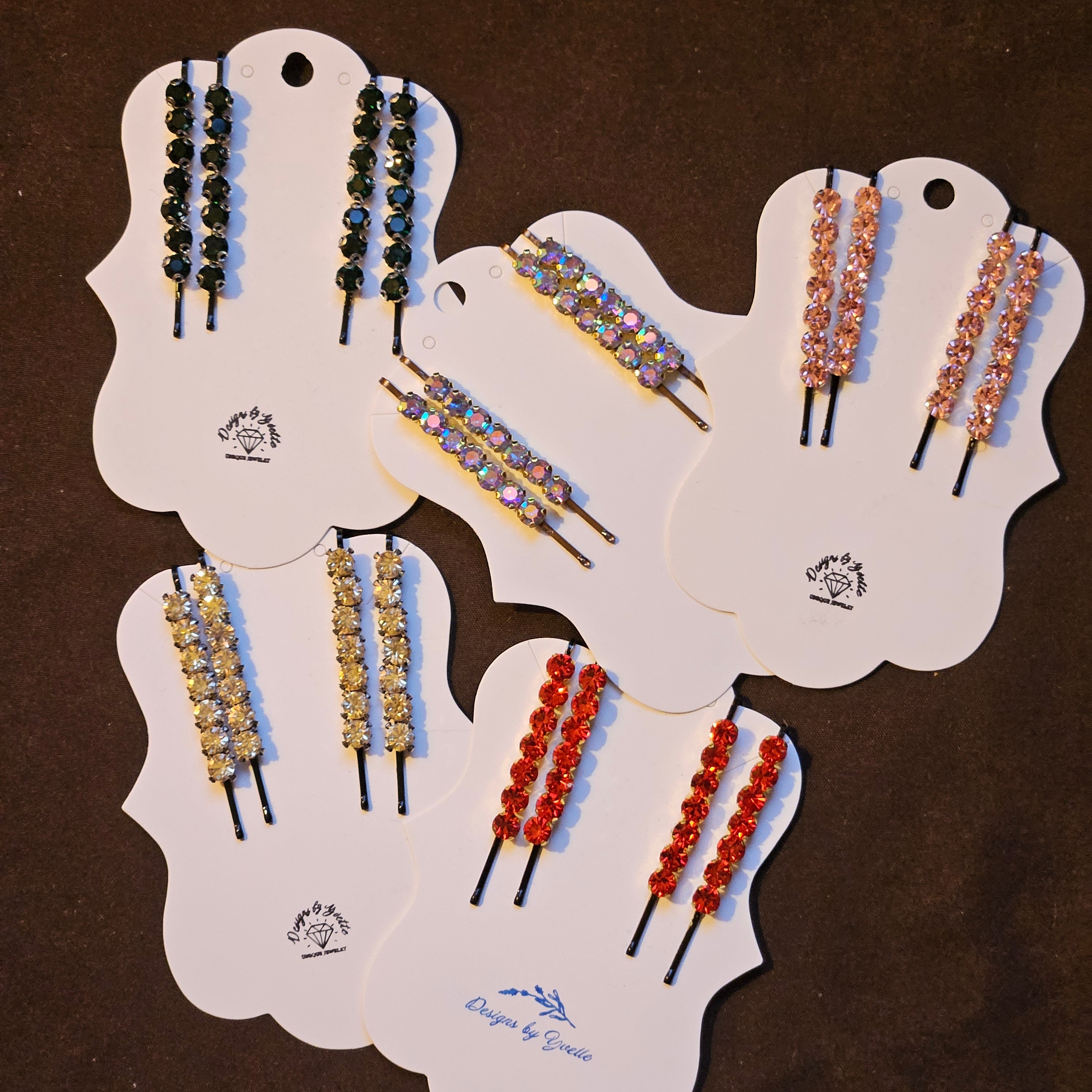 Handmade Crystal Bobbie Pins - Set of 4 Acrylic Gemstone Hair ...