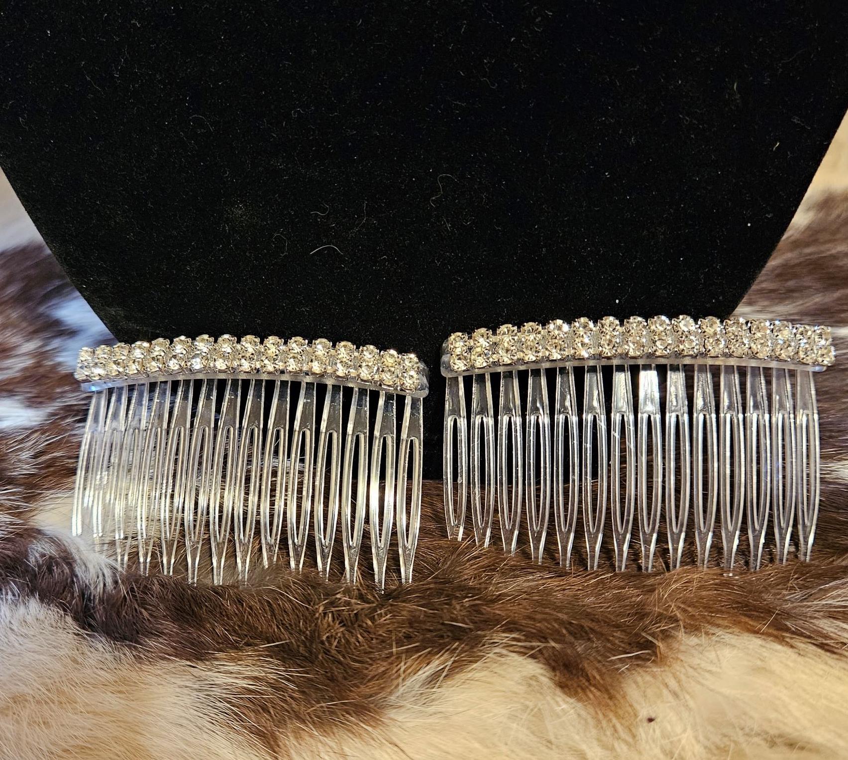 Handmade Crystal Hair Combs - Set of 2 - Elegant Bridal Accessory - Etsy