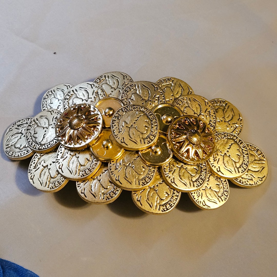 Gold Coin Button Barrette, Coin Like Button Barrette - Etsy