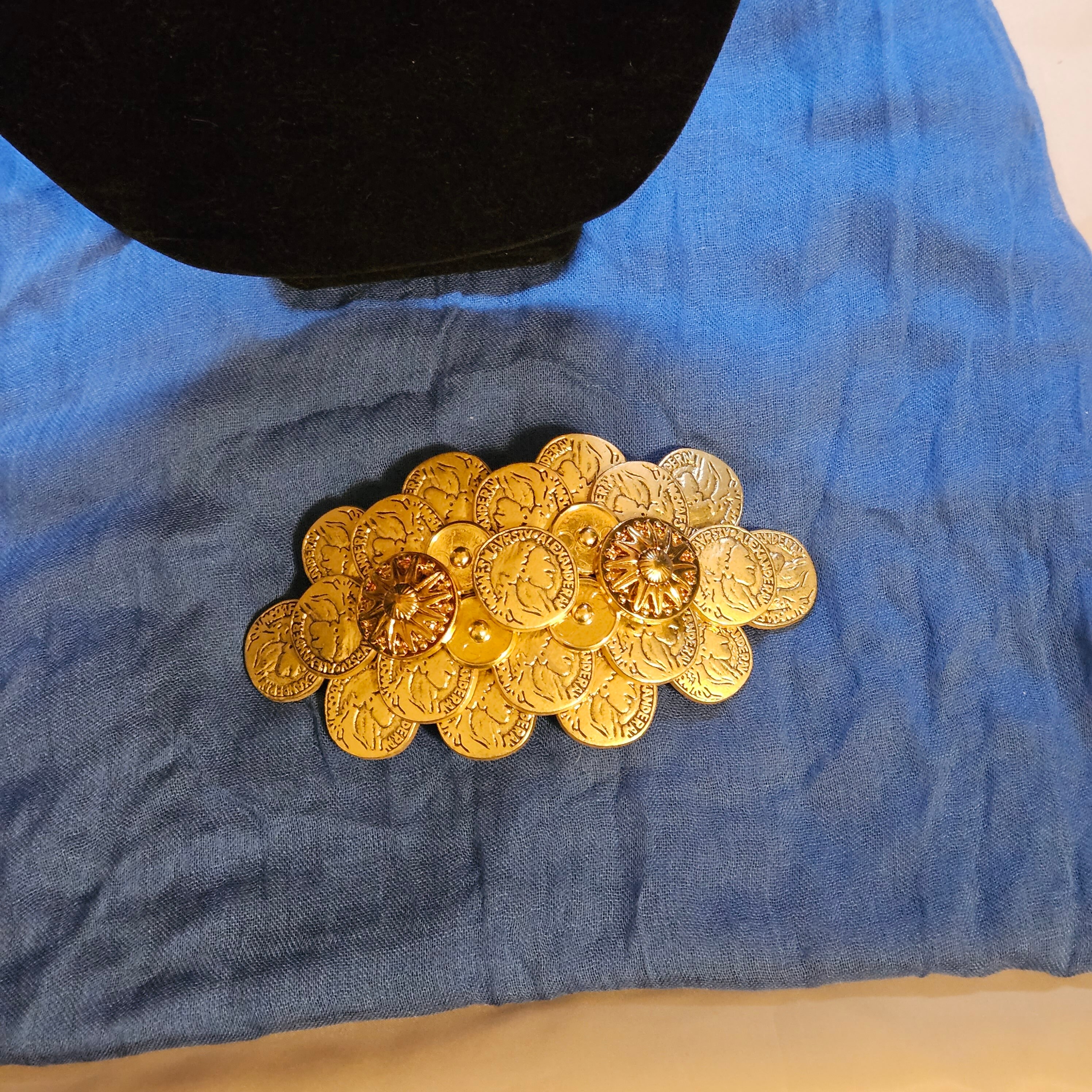 Gold Coin Button Barrette, Coin Like Button Barrette - Etsy