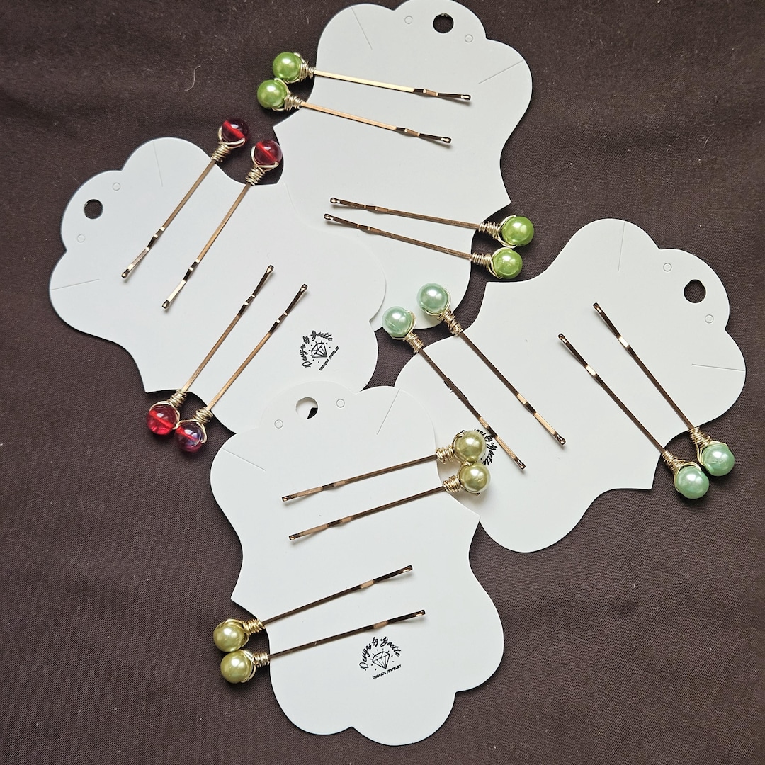 Wire Wrap Pearl Bobbie Pins - Set of 4 - Everyday Wear, Prom, Weddings ...