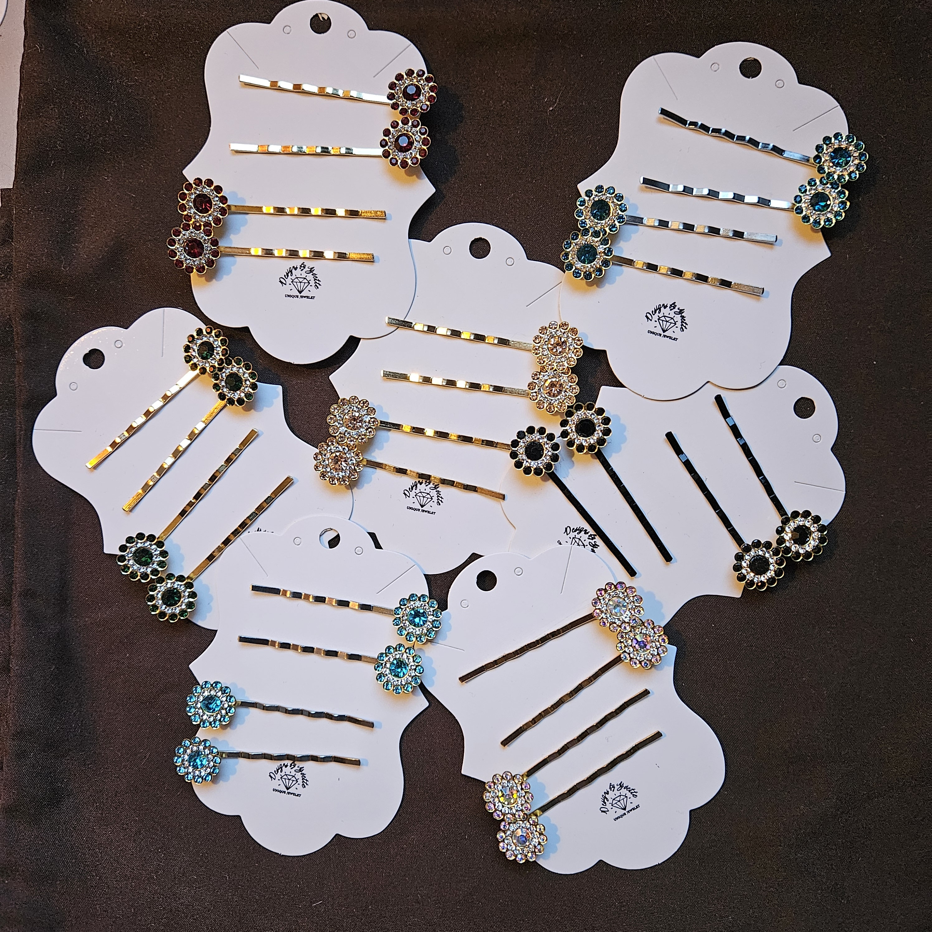 Crystal Floral Bobbie Pins - Set of 4 - Great for Weddings, Prom ...